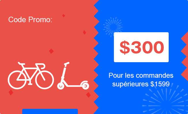 Vente de vélos électriques et de scooters | Obtenez des coupons de 300$